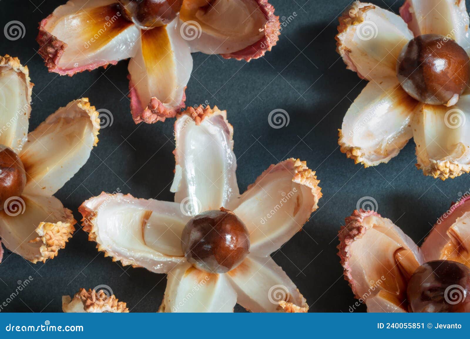 Cut Open Fresh Lychee Fruit Slide Pan Stock Image - Image of nature ...