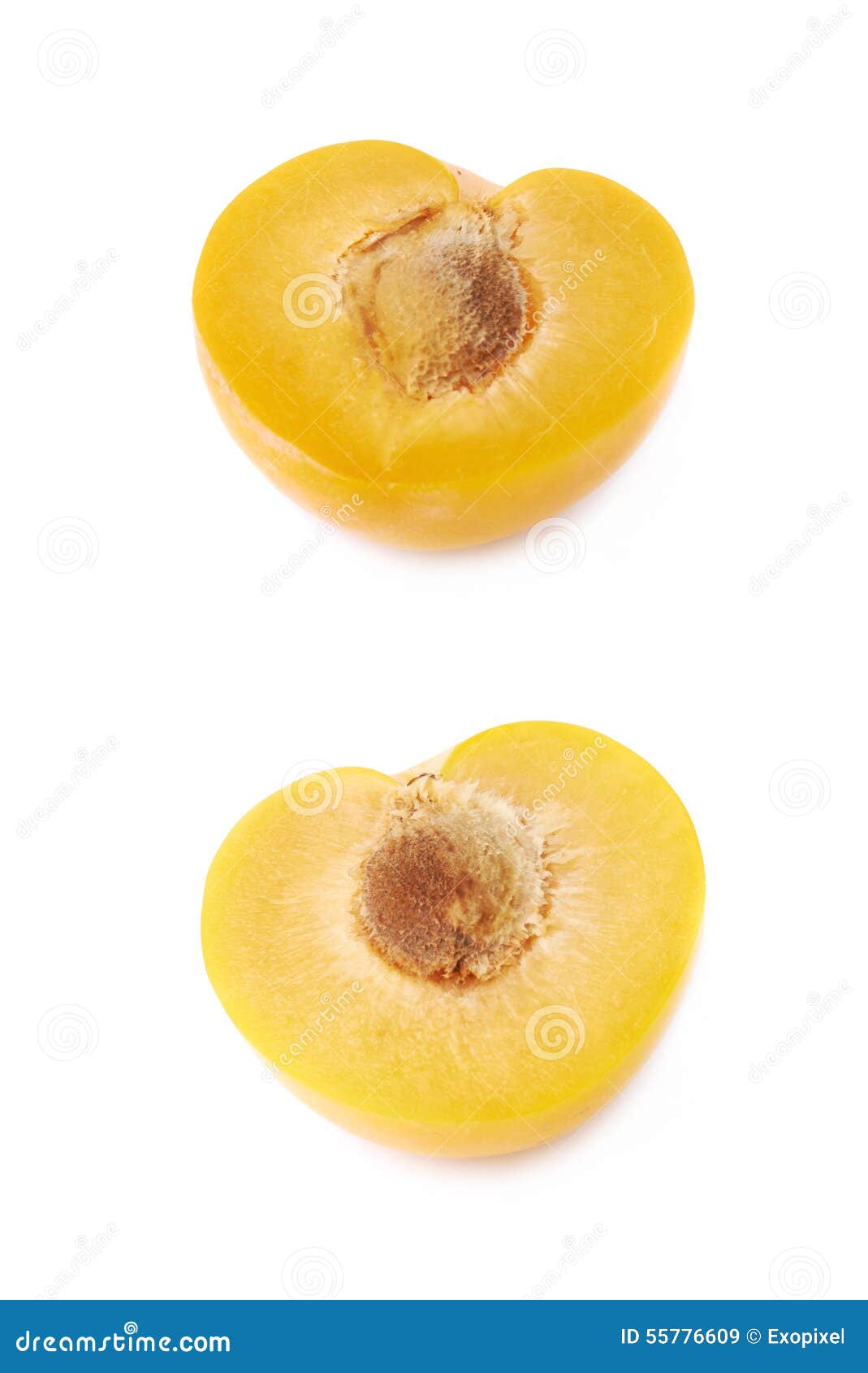 Cut Open Plum Half Isolated Stock Image - Image of round, delicious ...