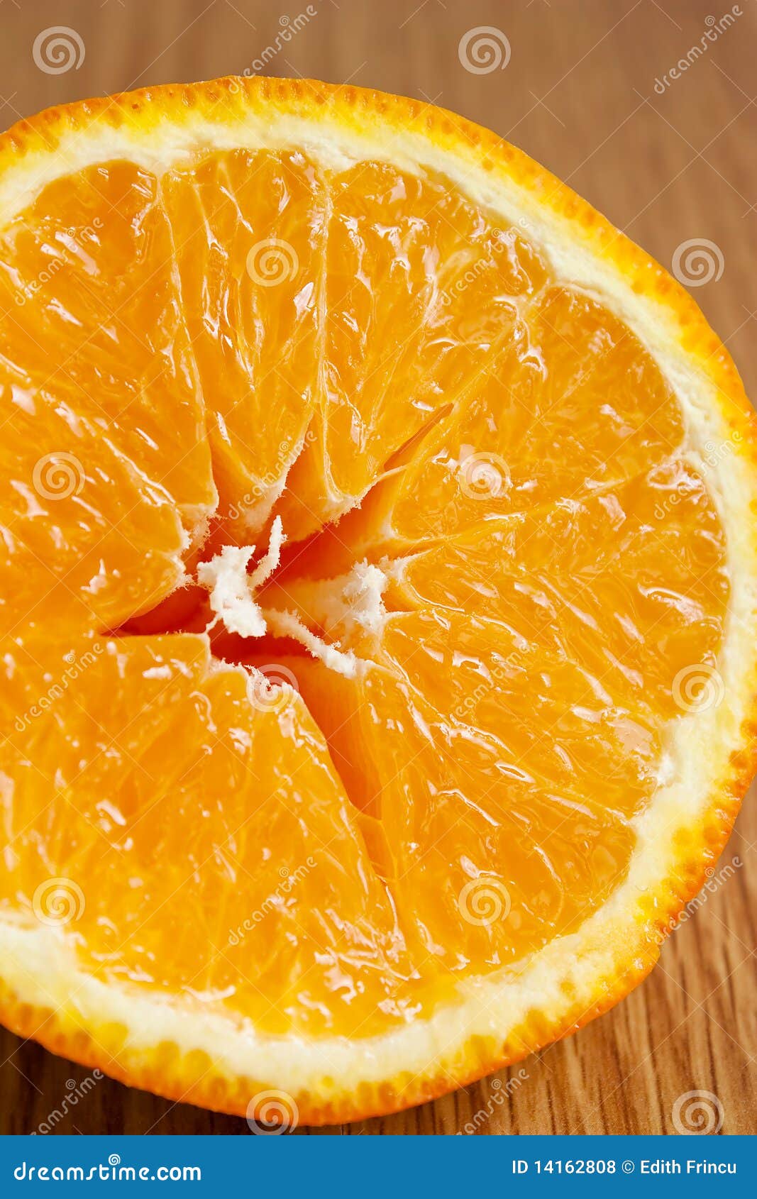 Cut orange stock photo. Image of exotic, wooden, table - 14162808