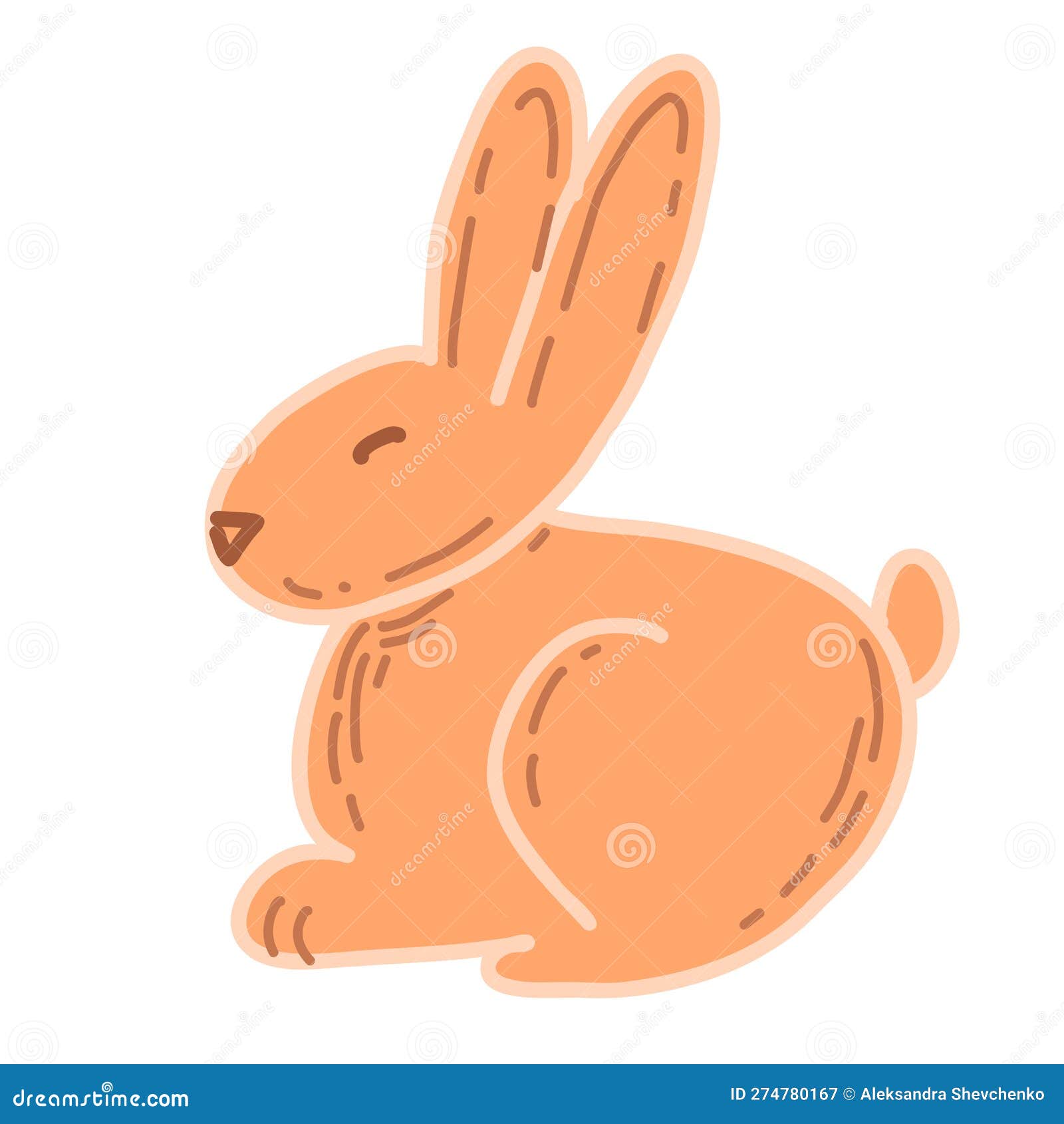 Cut Orange Bunny for Decor, Baner, Card Stock Vector - Illustration of ...