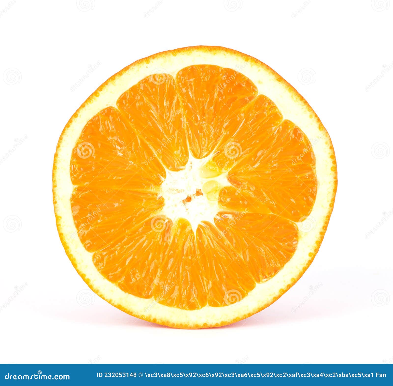 Cut Orange on White Background Stock Photo - Image of clear, matting ...
