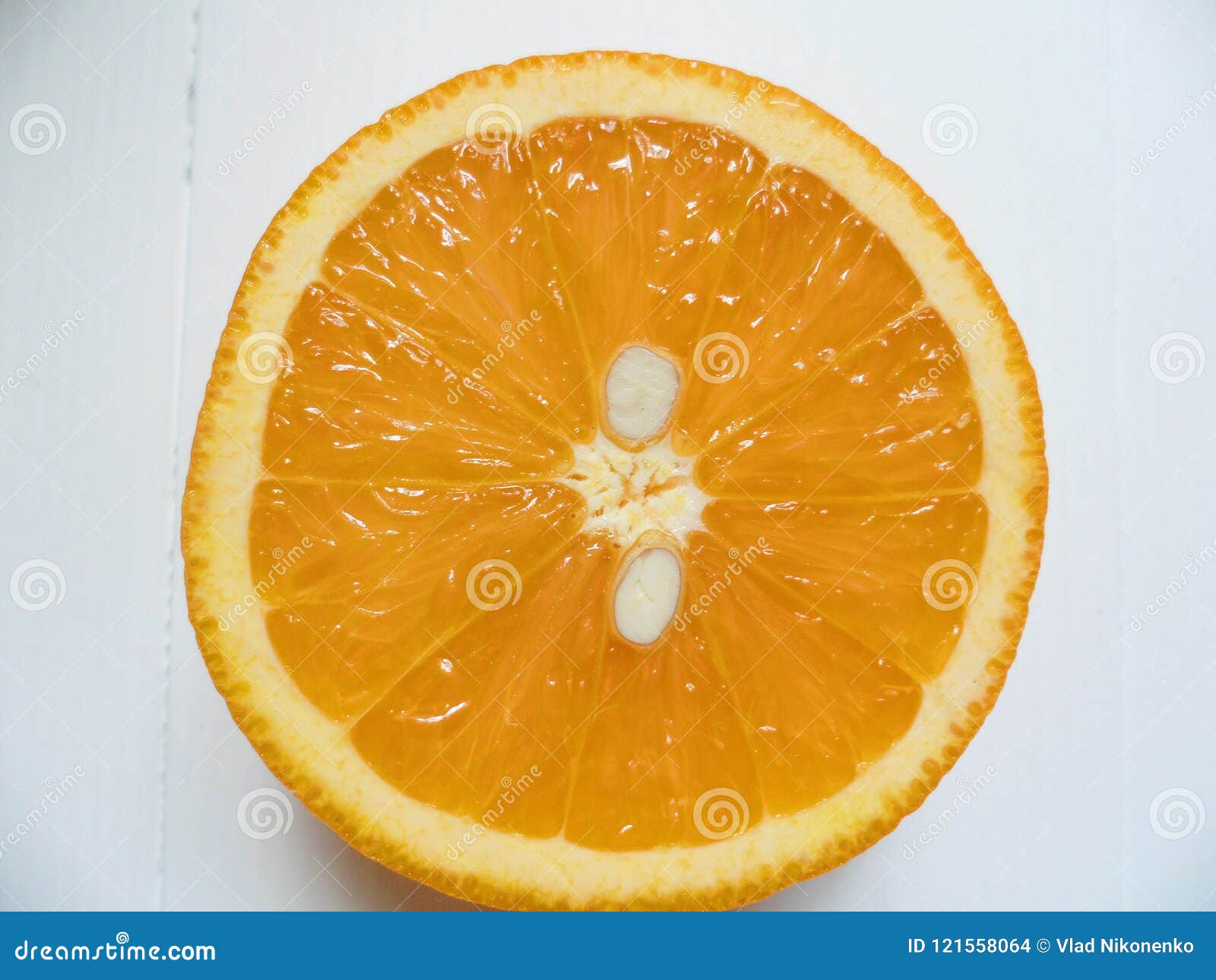 Cut Orange on White Background, Macro Stock Photo - Image of food ...