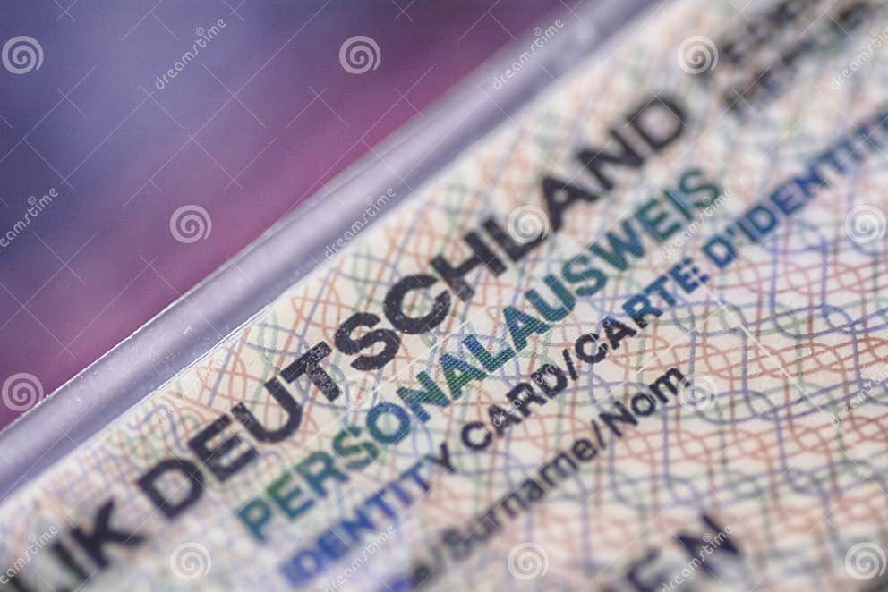 Cut ot of German ID card stock image. Image of immigration - 326163955