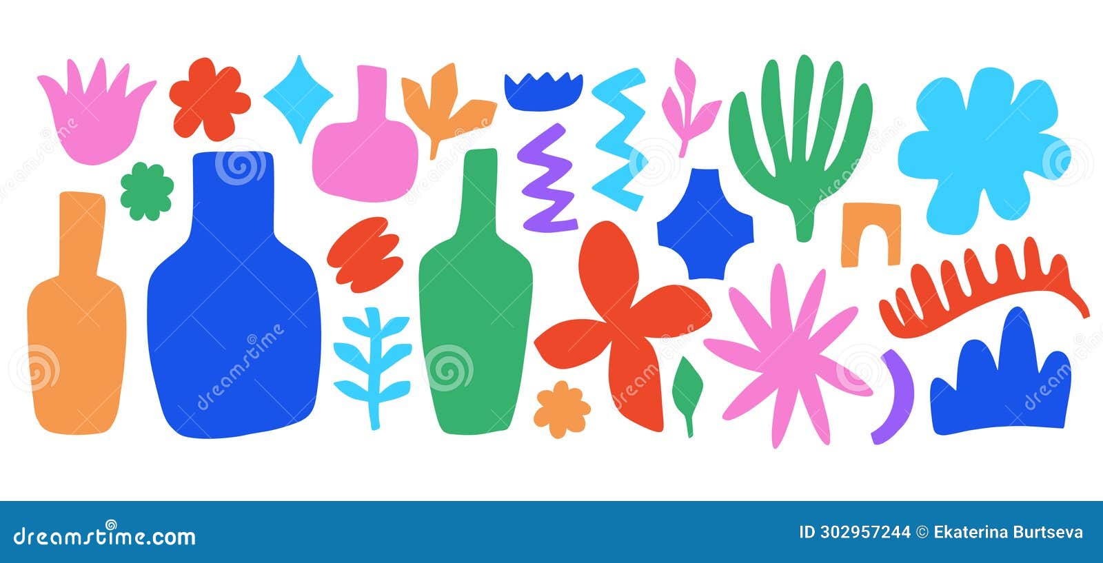 Cut Out Abstract Organic Shapes. Collage Forms Set Stock Vector ...