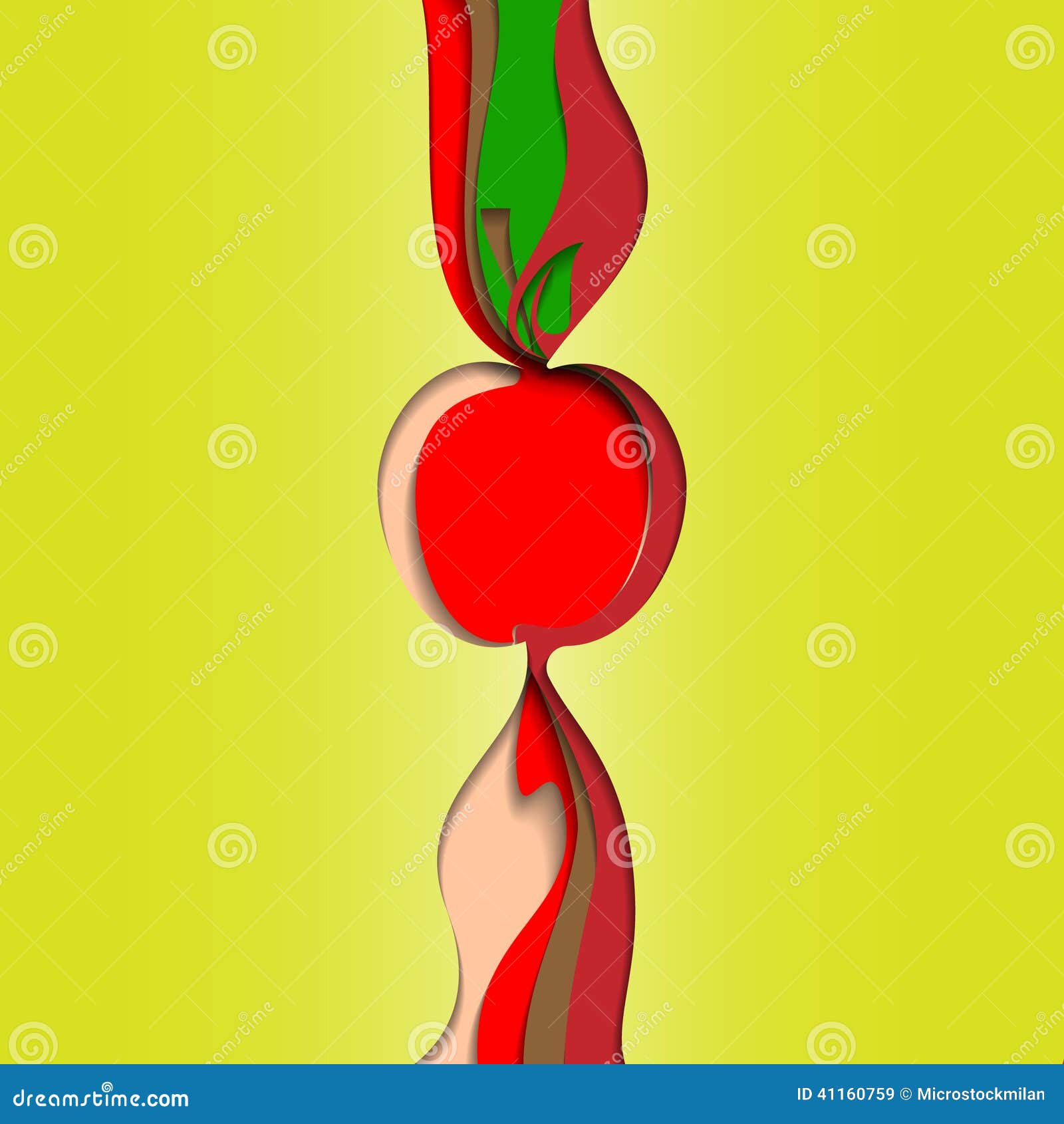 Cut-out Apple stock vector. Illustration of colored, fruits - 41160759