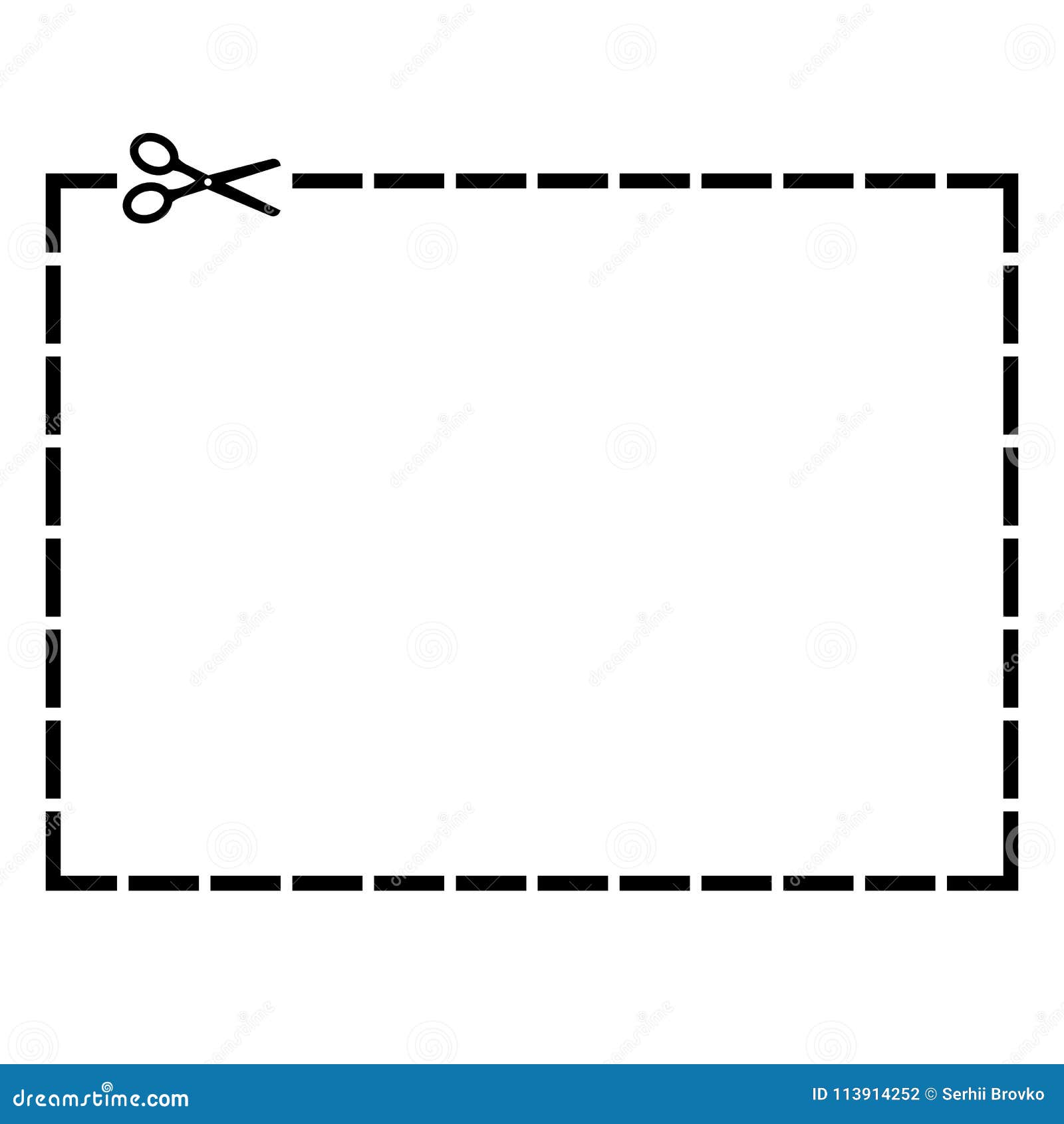 Cut Out Coupon Rectangle Shape with Scissors. Vector Illustration Stock ...