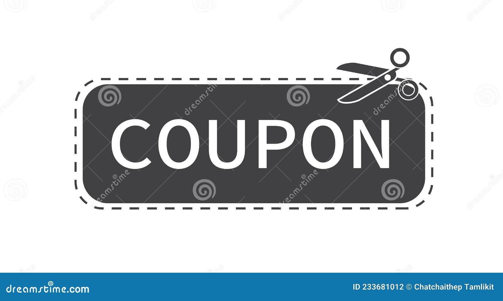 Cut Out Coupon with Scissors. Coupon Borders. Dotted Line Square and ...