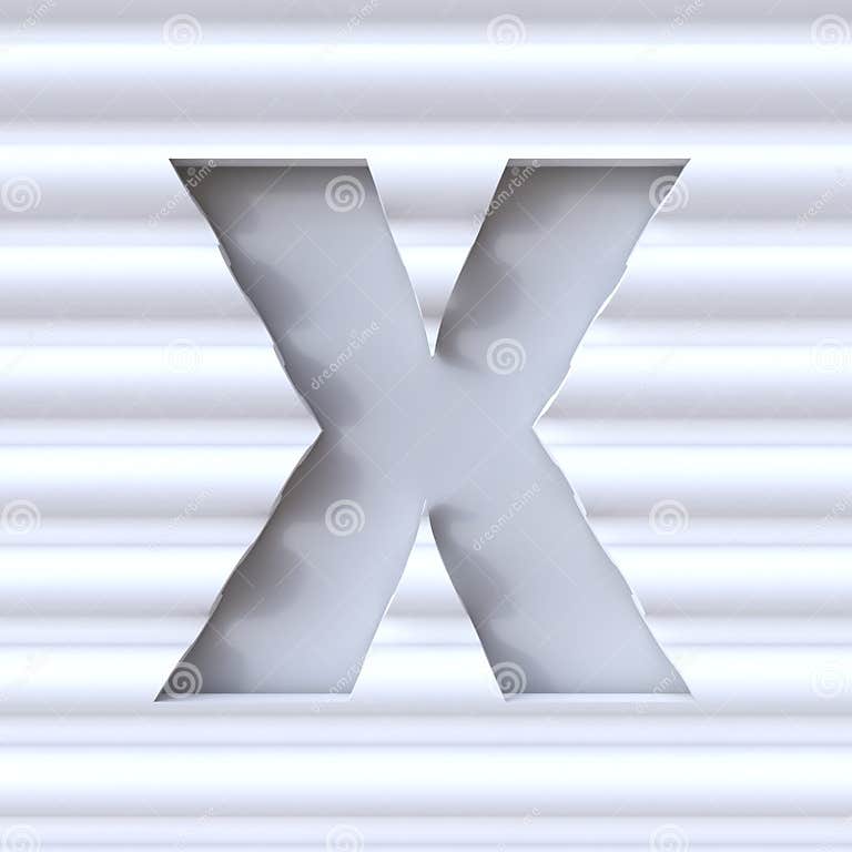 Cut Out Font in Wave Surface LETTER X 3D Stock Illustration ...