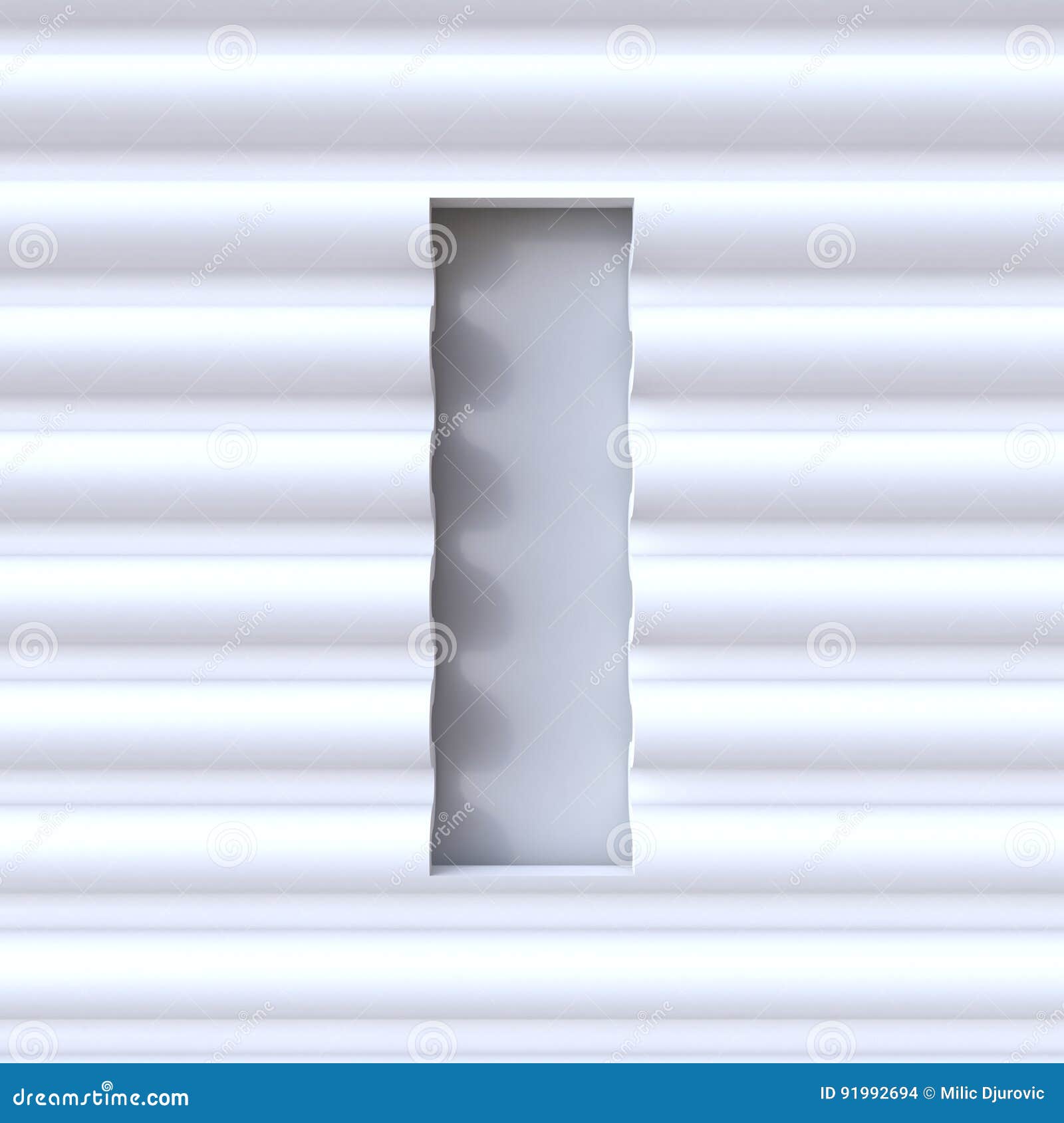 Cut Out Font in Wave Surface LETTER I 3D Stock Illustration ...