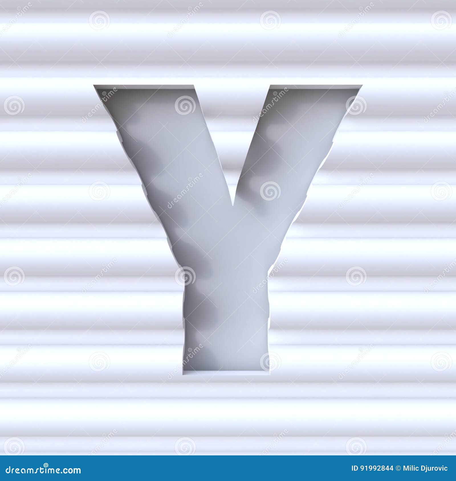 Cut Out Font in Wave Surface LETTER Y 3D Stock Illustration ...