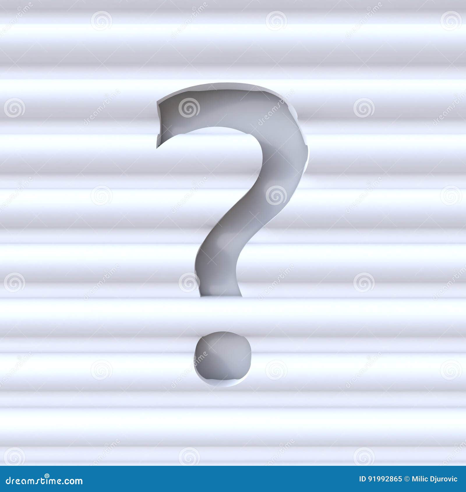 Cut Out Font In Wave Surface Punctuation Mark QUESTION MARK 3D Stock ...