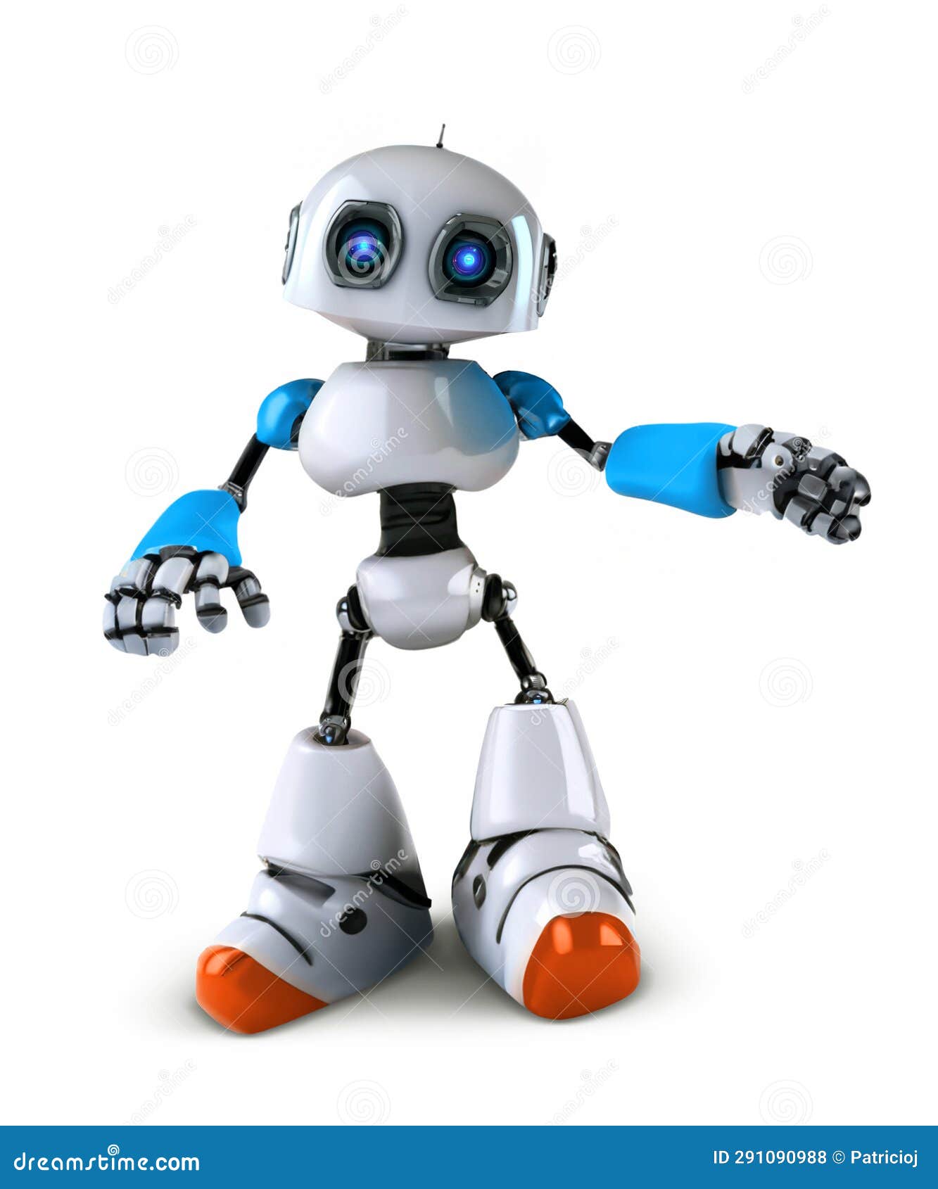 Computer Generated Cutout Object Shot of a Robot Isolated on White ...