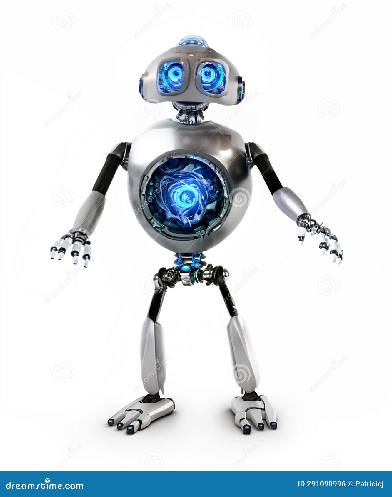 Computer Generated Cutout Object Shot of a Robot Isolated on White ...