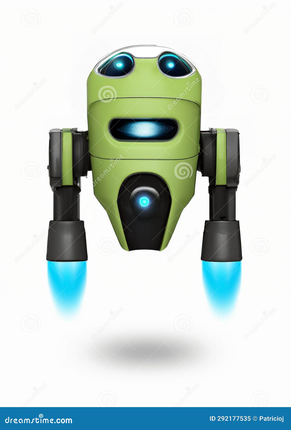 Computer Generated Cutout Object Shot of a Flying Robot Isolated on ...