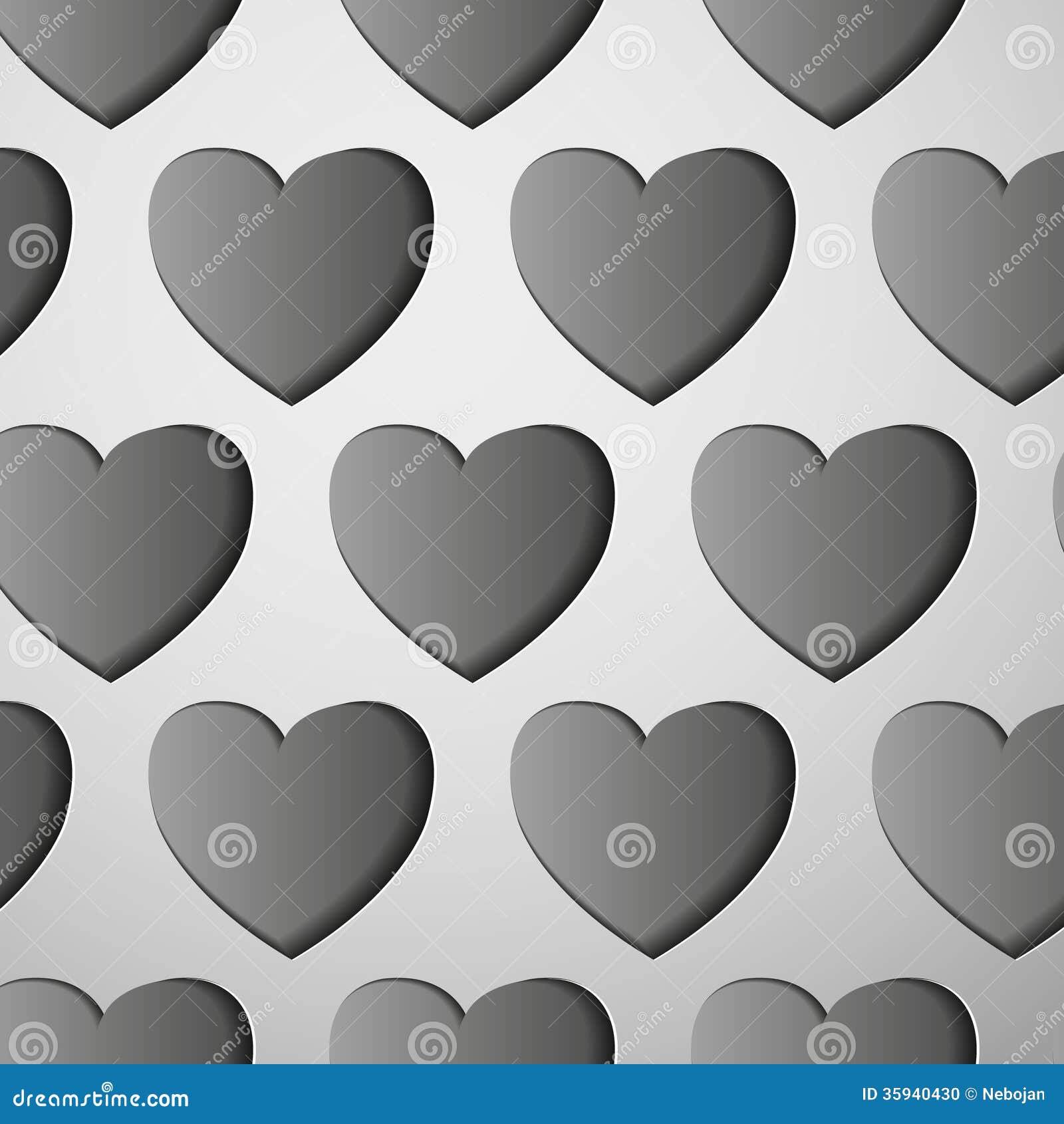The cut-out gray hearts stock vector. Illustration of heart - 35940430