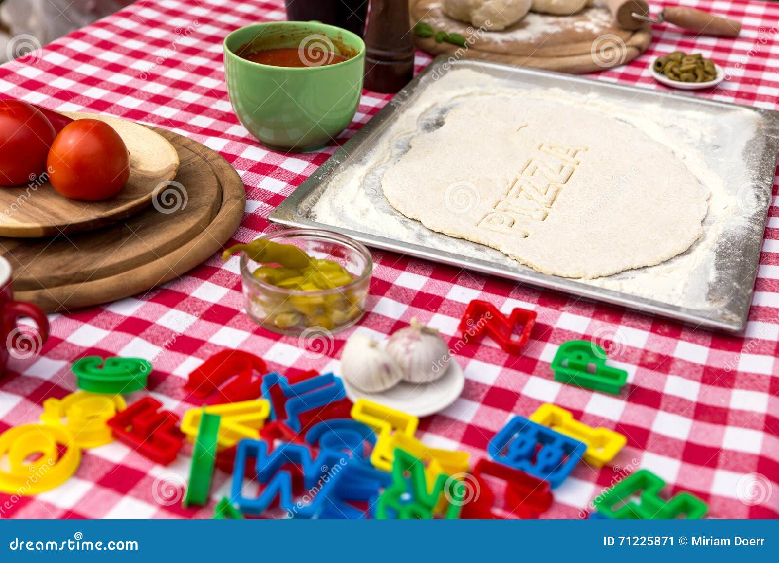 Cut out letters with dough stock image. Image of meal - 71225871