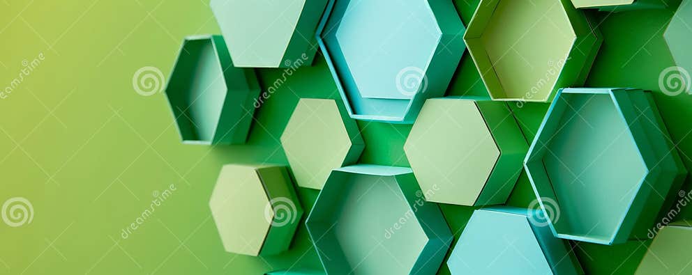 A Cut-out Paper Banner with Hexagonal Patterns, Layered on a Bright ...
