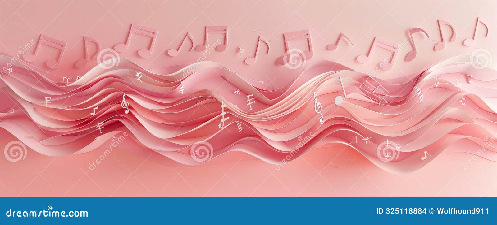 A Cut-out Paper Banner with Musical Note Patterns, Layered on a Soft ...