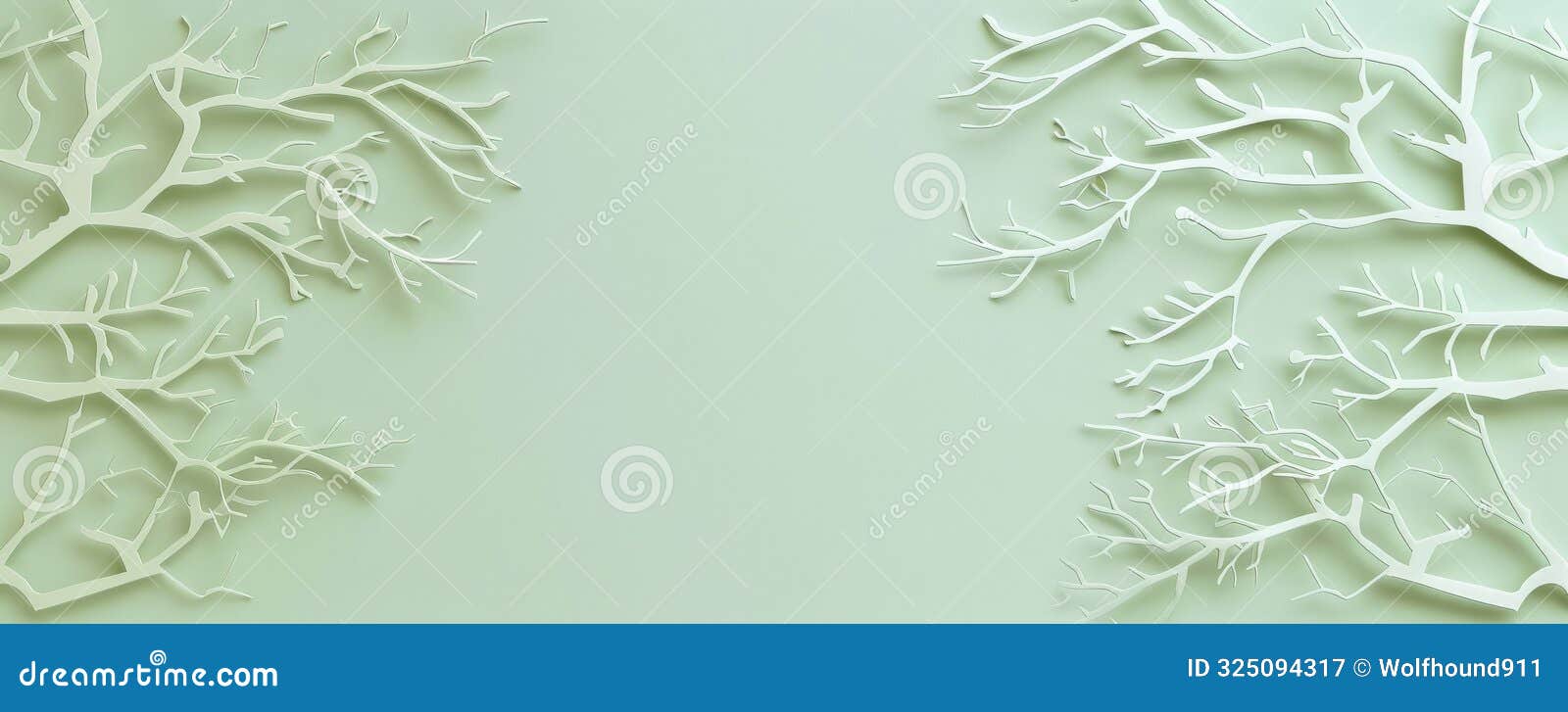 A Cut-out Paper Banner with Tree Branch Patterns, Layered on a Light ...