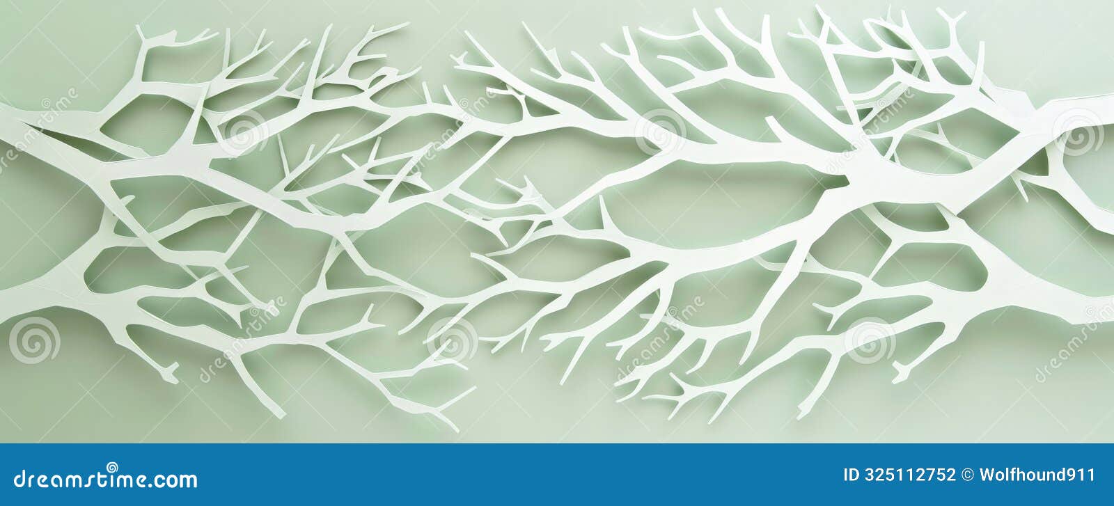 A Cut-out Paper Banner with Tree Branch Patterns, Layered on a Light ...