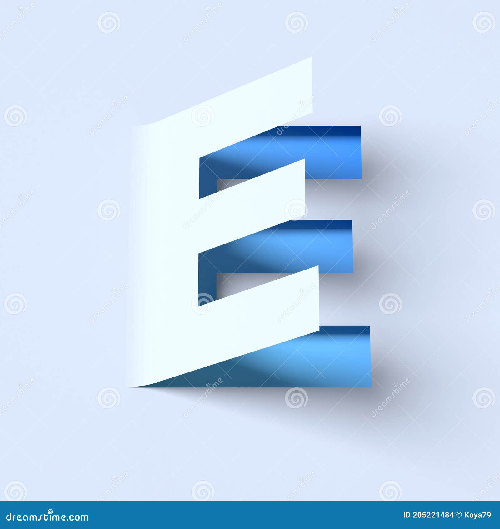 Cut Out Paper Font Letter E Stock Illustration - Illustration of page ...
