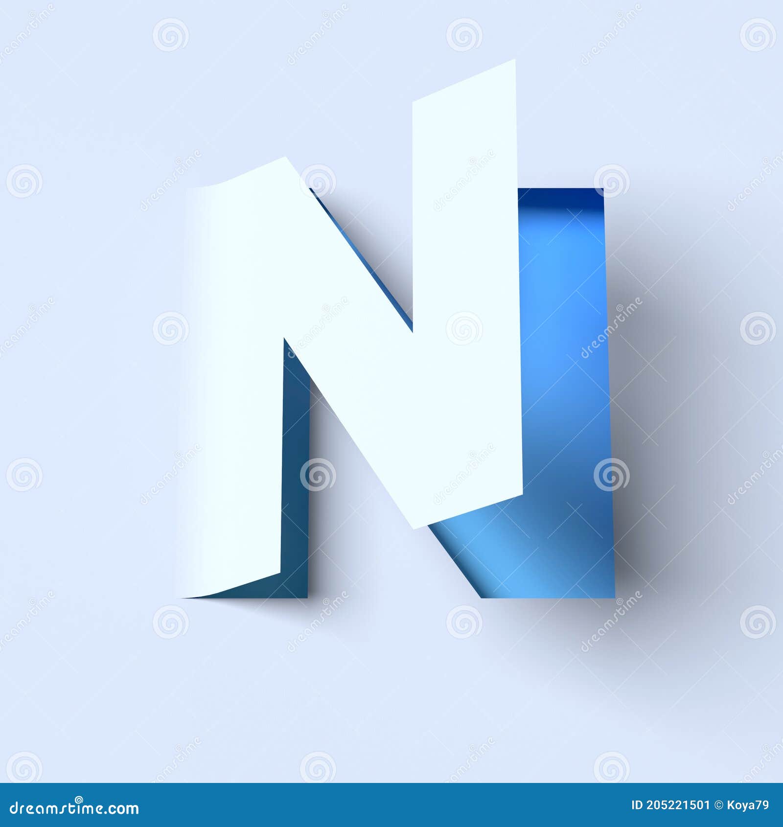 Cut Out Paper Font Letter N Stock Illustration - Illustration of font ...