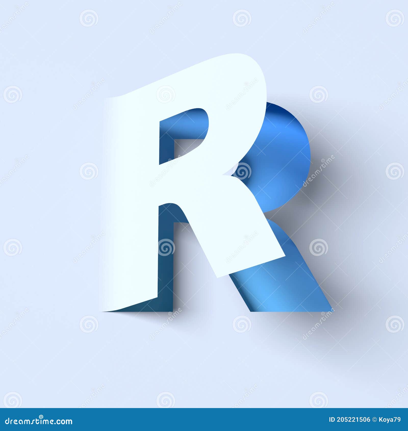 Cut Out Paper Font Letter R Stock Illustration - Illustration of cover ...