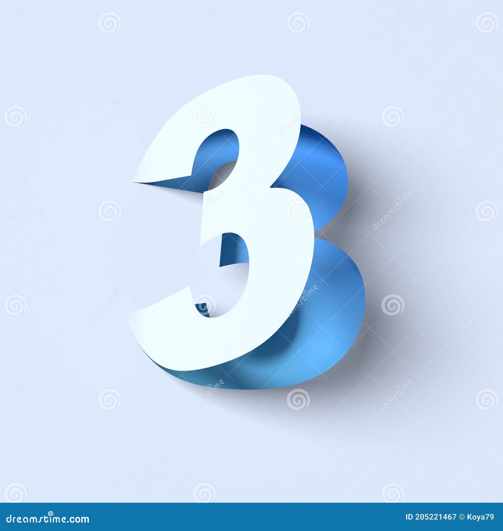 Cut Out Paper Font Number 3 Stock Illustration - Illustration of ...