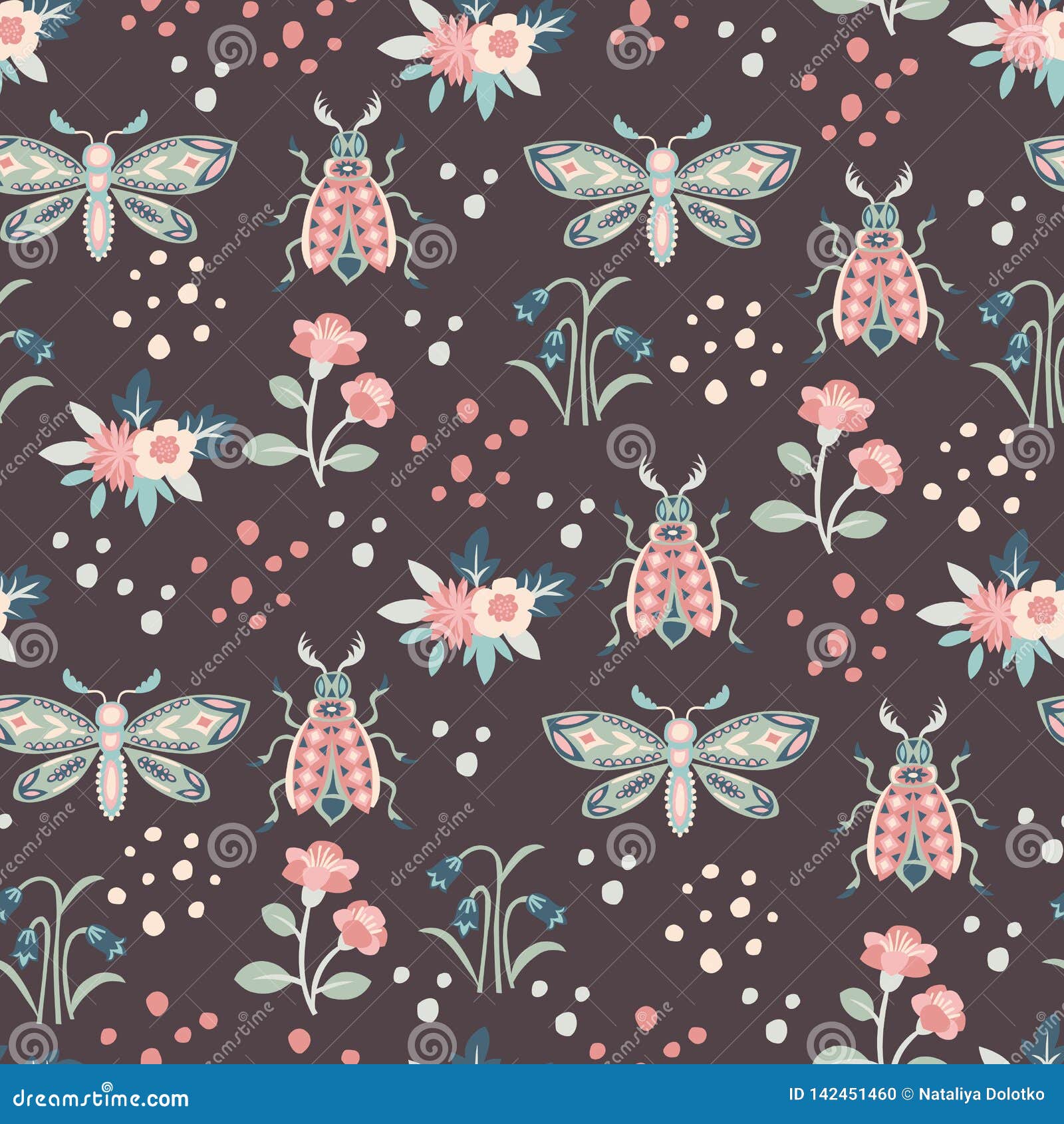 Cut Out Paper Insects and Flowers. Stock Vector - Illustration of ...