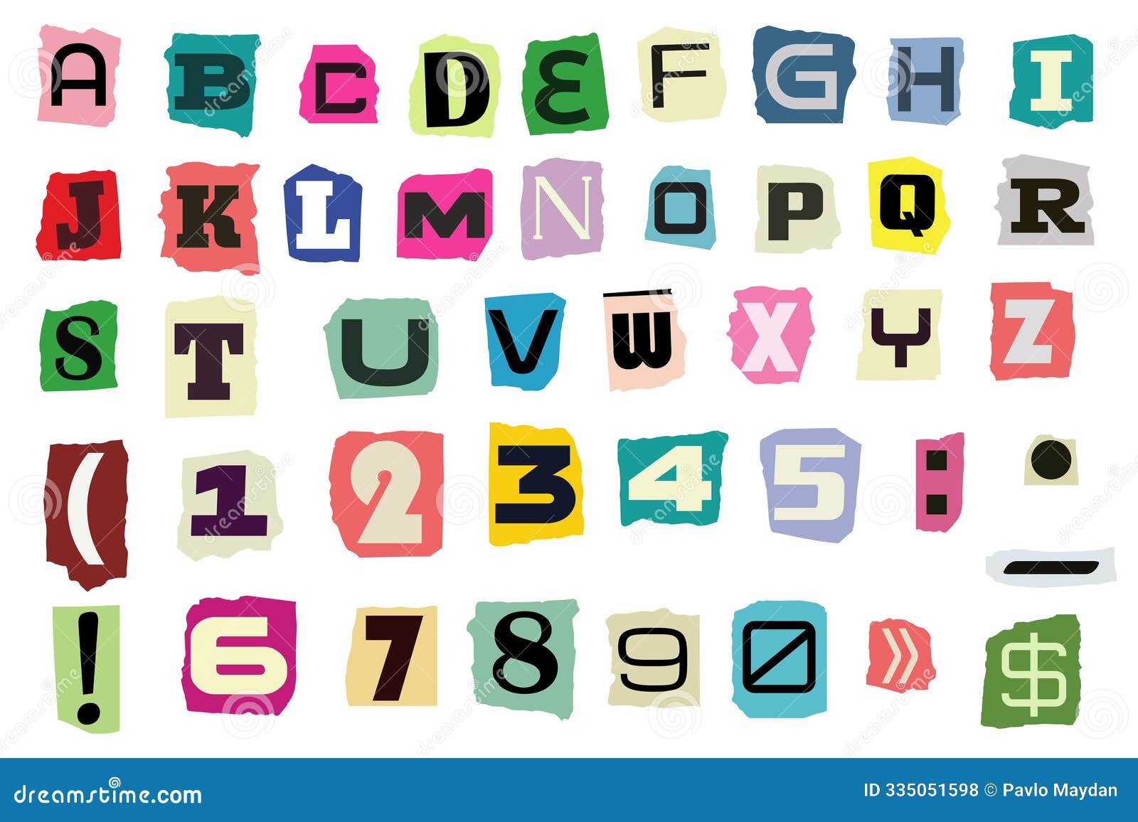 Cut Out Ransom Letters Alphabet Stock Vector - Illustration of note ...