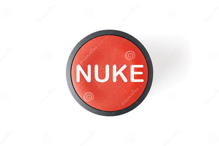 Cut Out of Red Circular Nuke Launch Push Button Stock Image - Image of ...