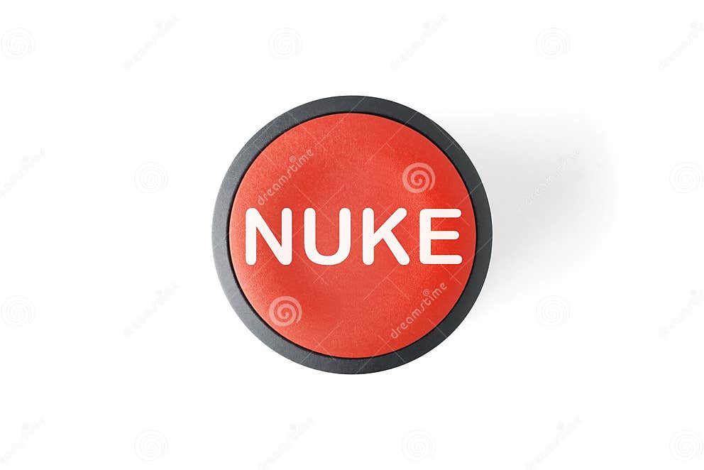 Cut Out of Red Circular Nuke Launch Push Button Stock Image - Image of ...