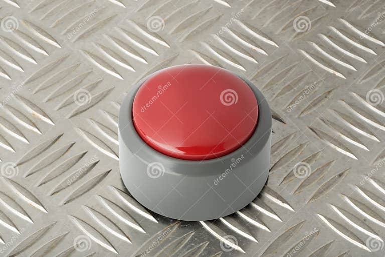 Cut Out of a Red Circular Panic Push Button Stock Photo - Image of ...