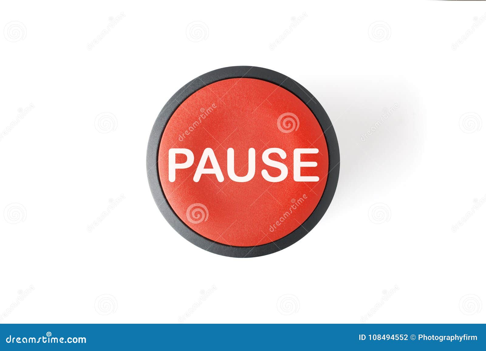 Cut Out of a Red Circular Panic Push Button Stock Photo - Image of ...