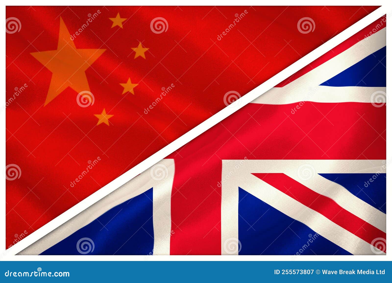 Cut Out of Union Jack and Chinese Flag Stock Illustration ...