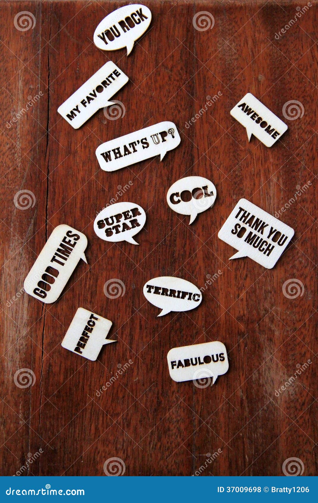 Cut Out Words and Expressions on Wood Background Stock Photo - Image of ...
