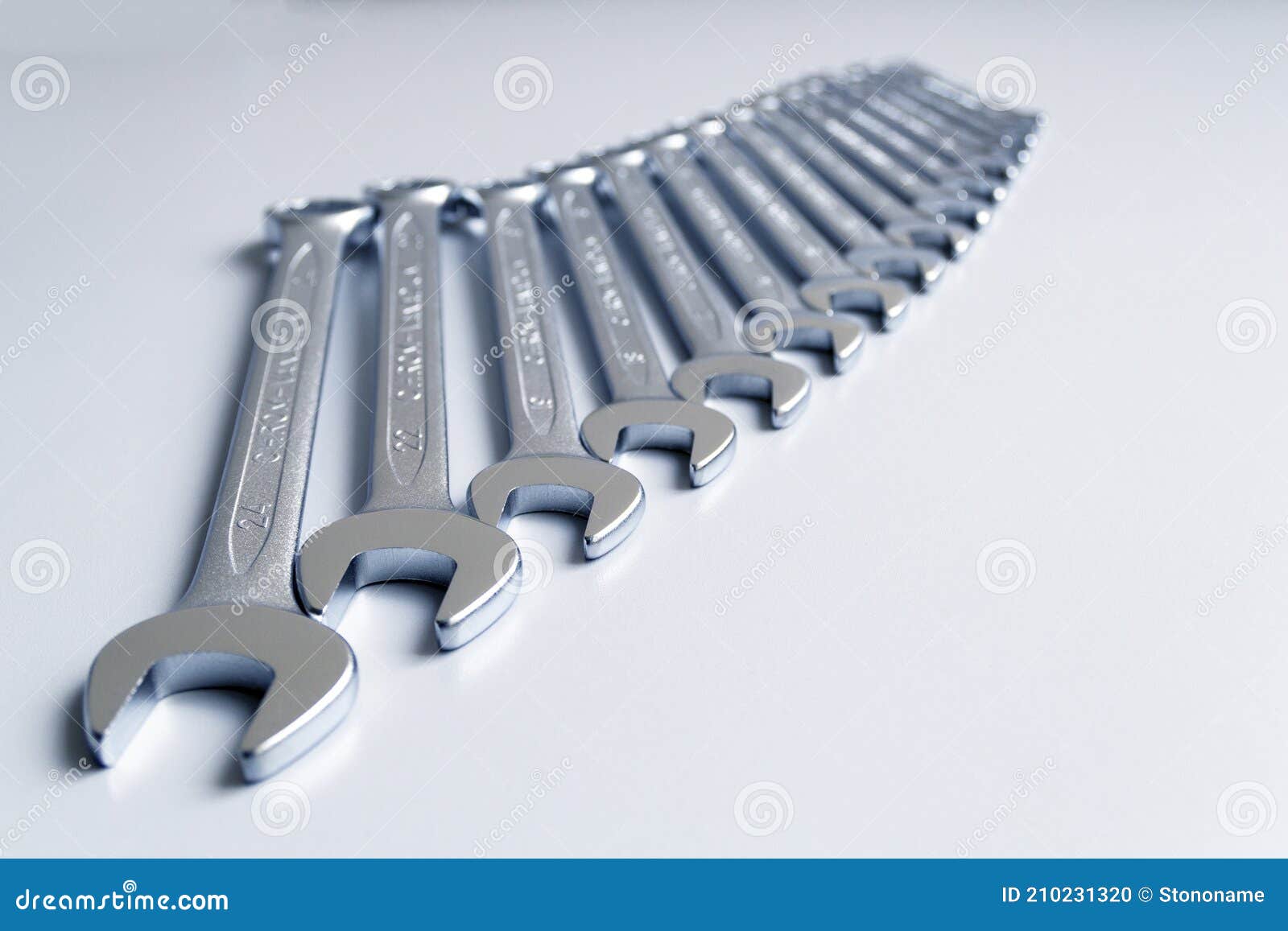 Cut-out Wrenches Horizontally Placed from the Biggest To the Smallest ...