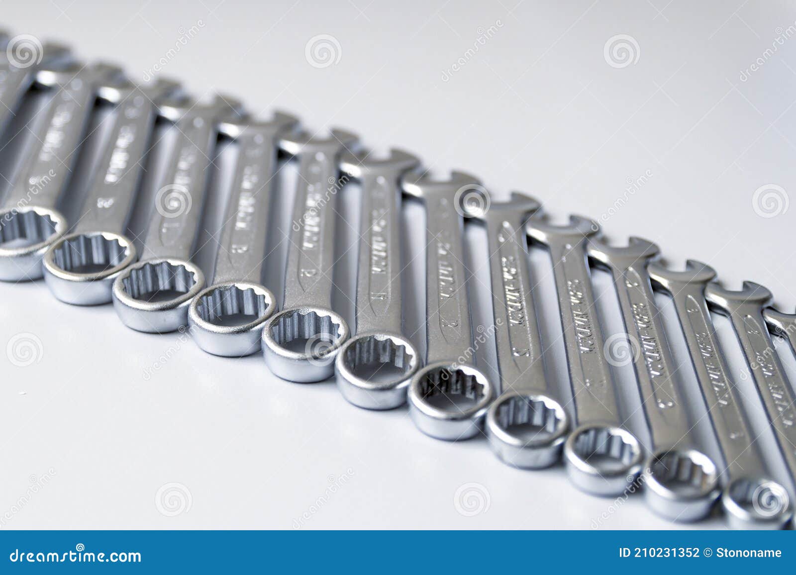 Cut-out Wrenches Horizontally Placed From The Biggest To The Smallest ...