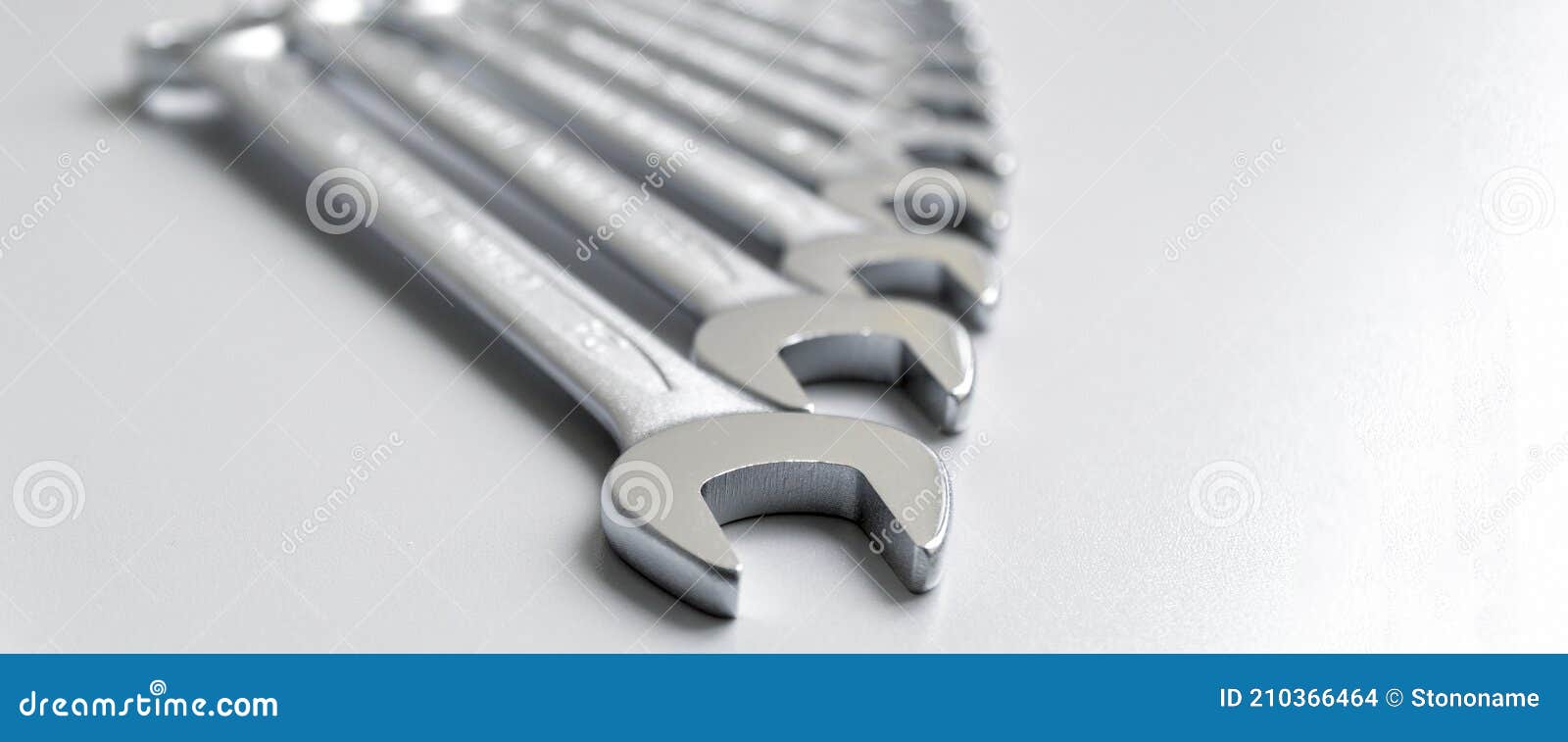 Cut-out Wrenches Horizontally Placed From The Biggest To The Smallest ...