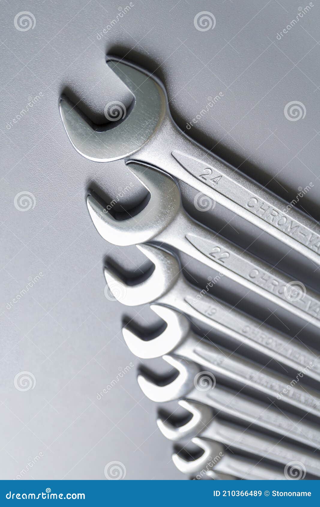 Cut-out Wrenches Horizontally Placed from the Biggest To the Smallest ...
