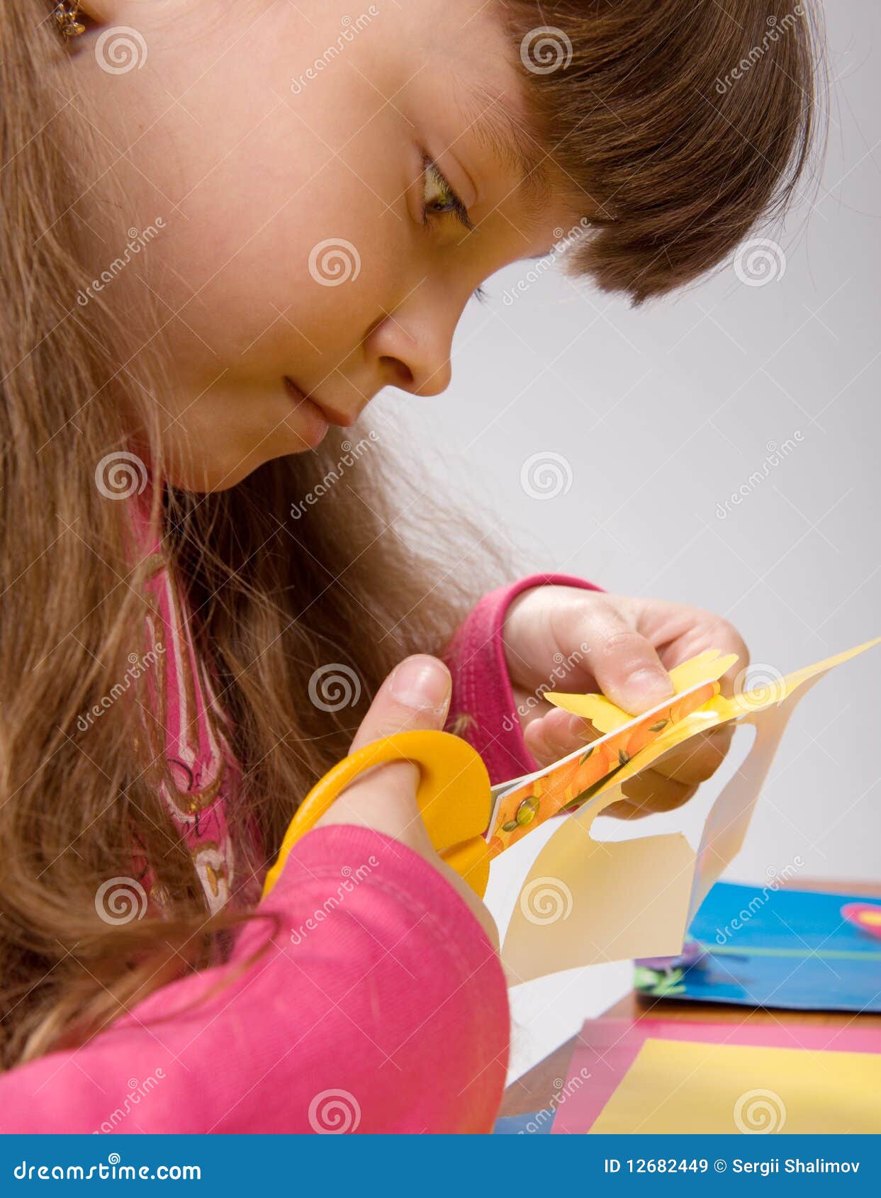 Cut paper figures stock image. Image of juvenile, making - 12682449