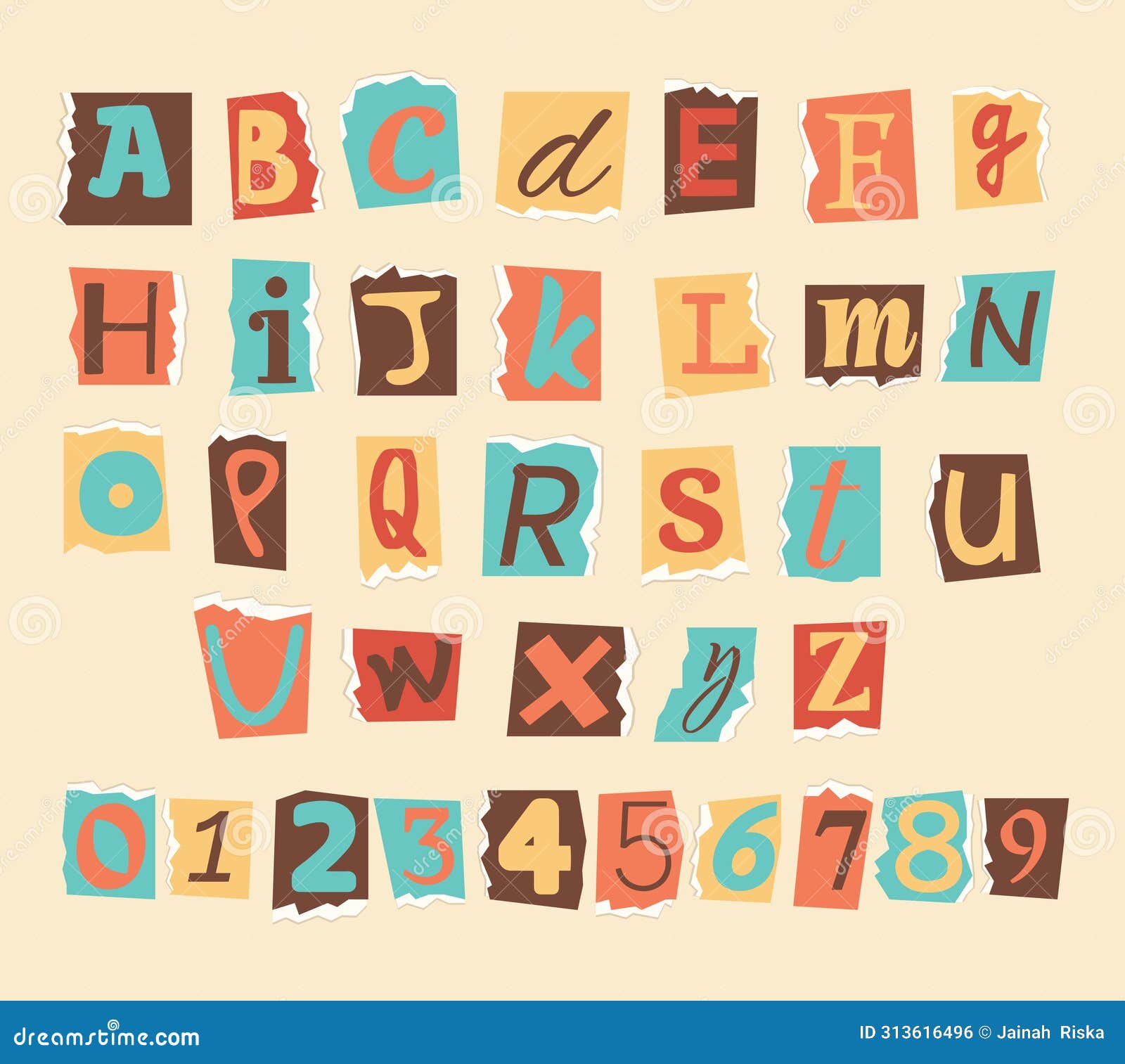 CUT PAPER LETTERS and NUMBERS RANSOM NOTE VECTOR Stock Vector ...