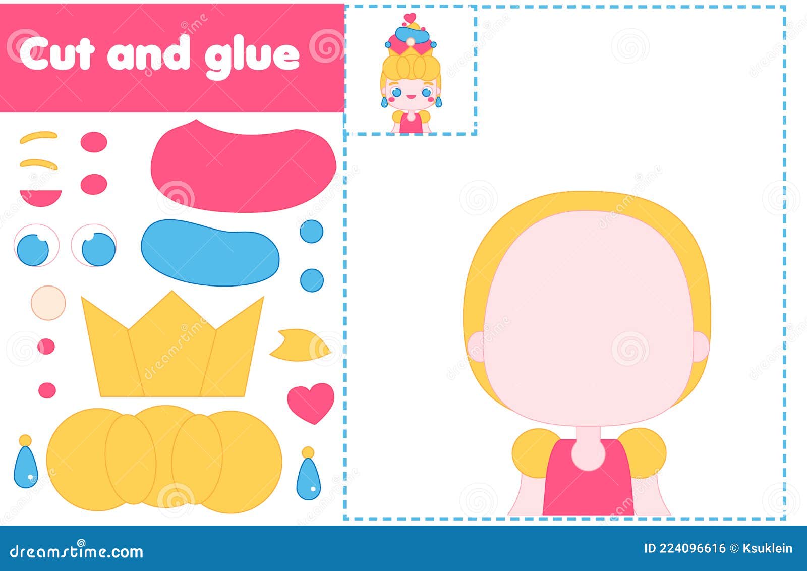 Cut And Paste Children Educational Game. Paper Cutting Activity. Make A ...