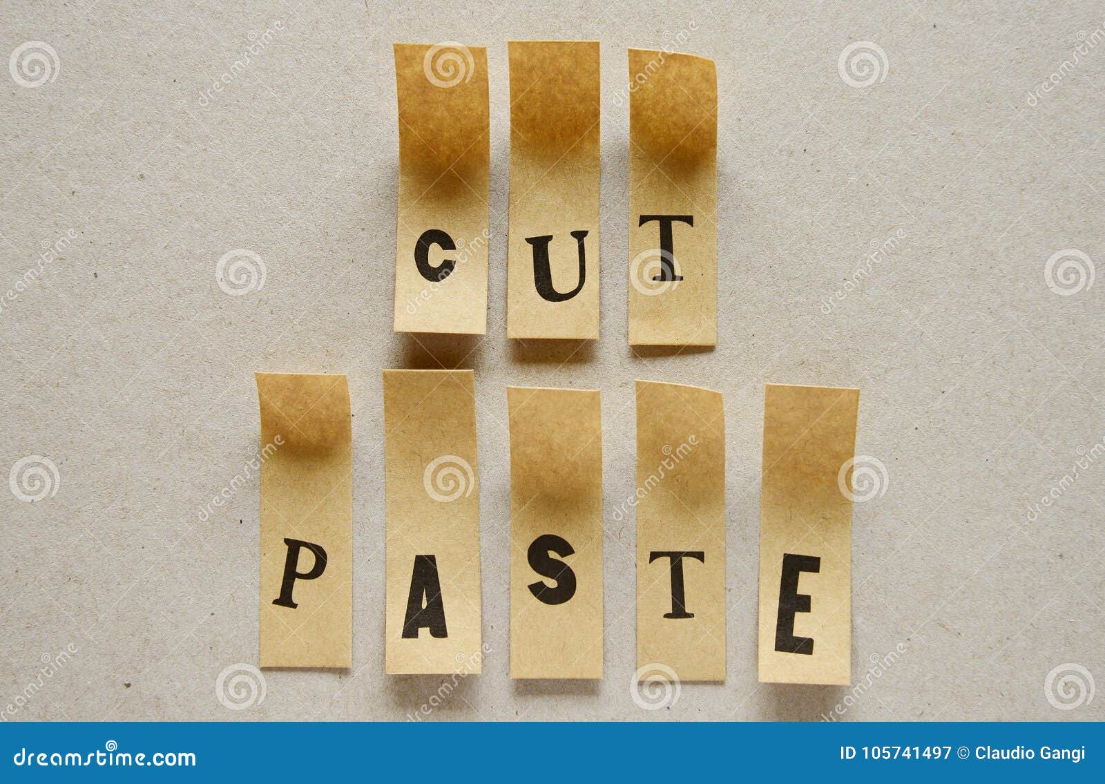 Cut Paste - Word in Sticky Letters Stock Image - Image of typographic ...