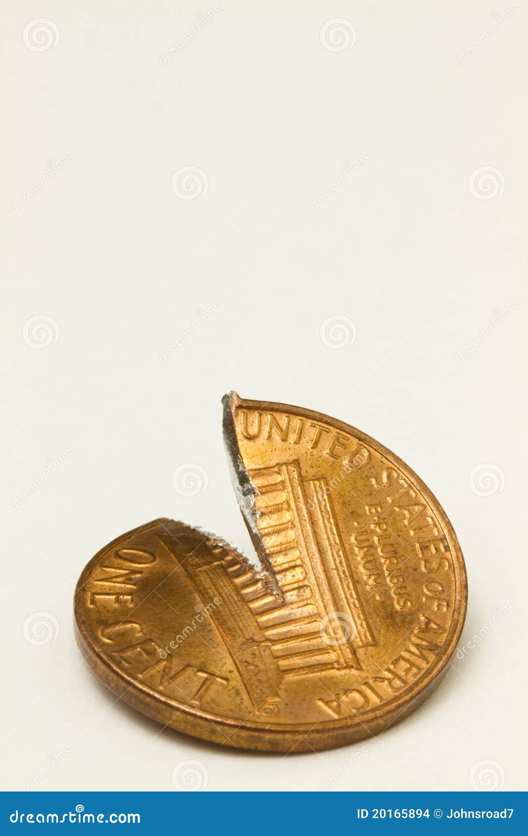 Cut Penny stock photo. Image of money, cash, damaged - 20165894