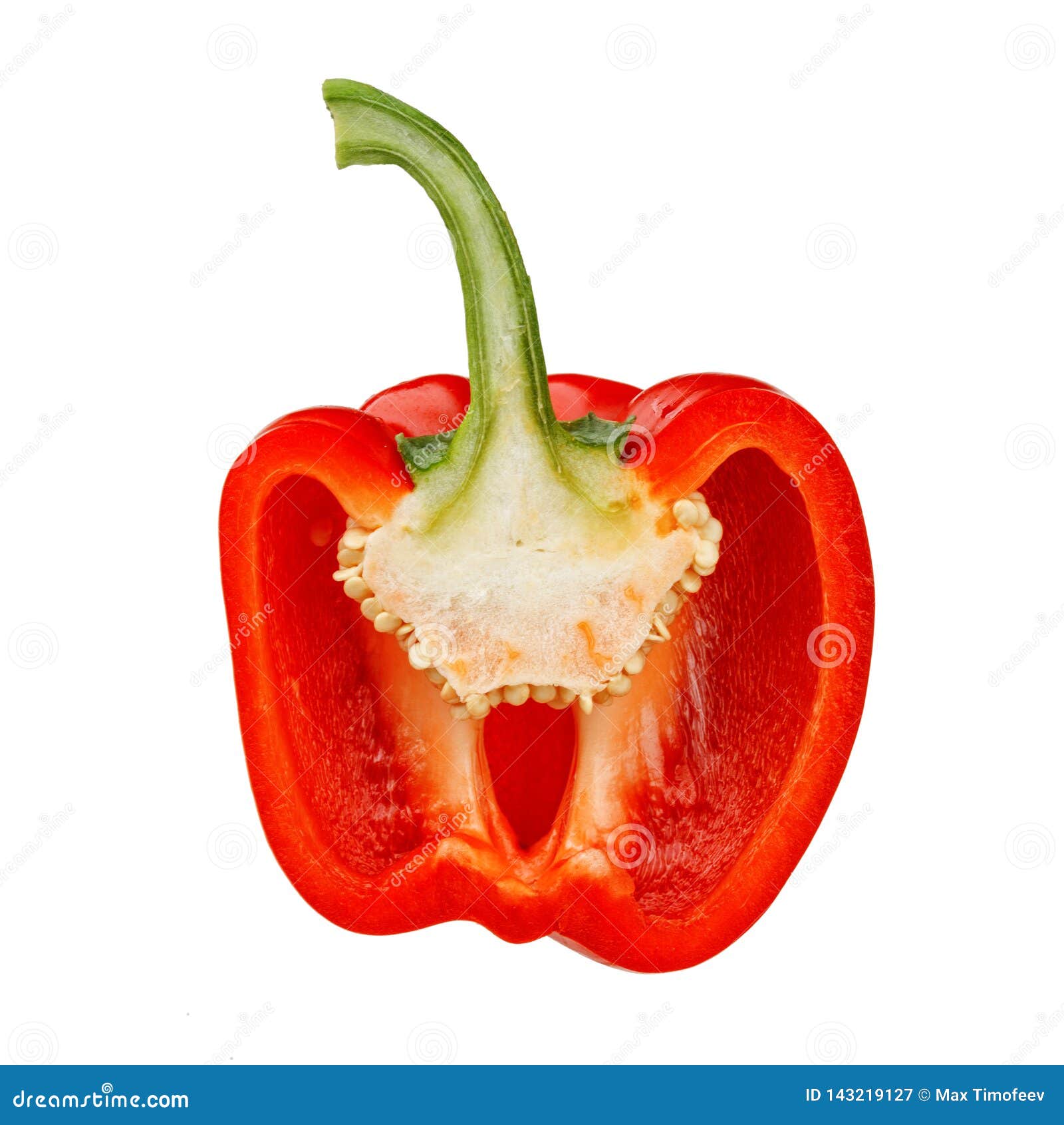 Cut Pepper in Half. Paprika Stock Image - Image of close, piece: 143219127