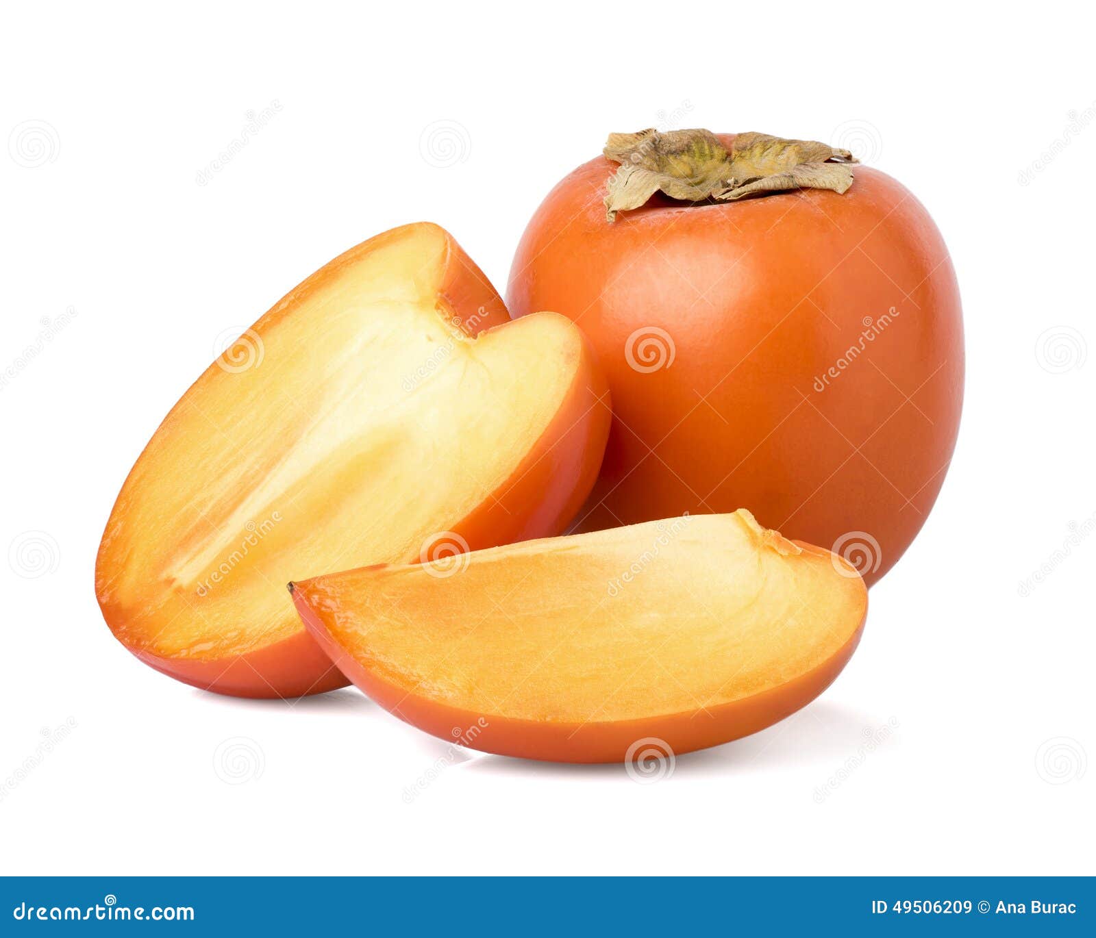 Cut persimmon stock image. Image of sweet, eating, tropical - 49506209