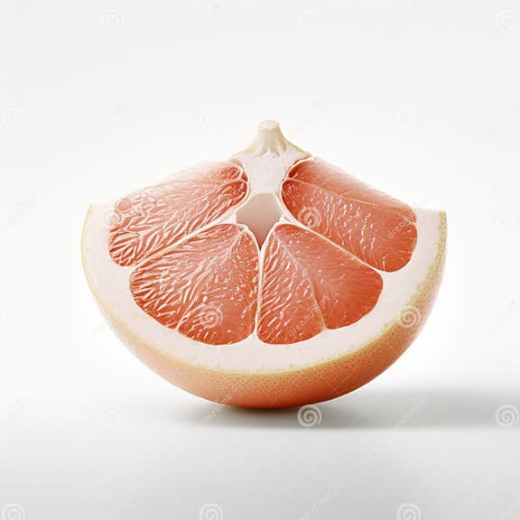 Minimal Retouching: Sculpted Grapefruit Section in Silver and Red Stock Illustration ...