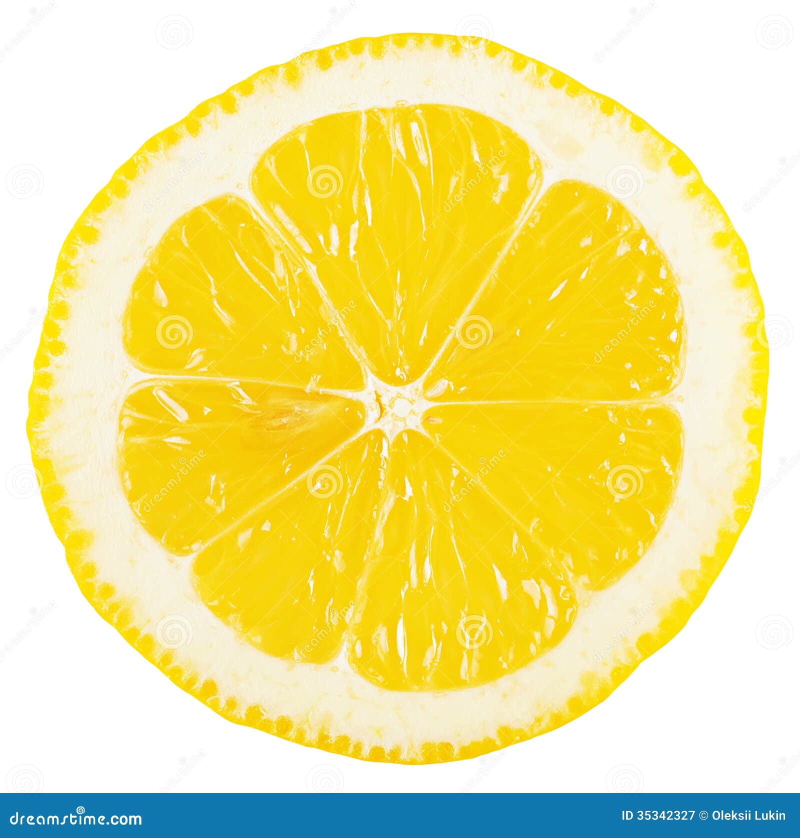Cut a piece of lemon stock image. Image of food, isolated - 35342327