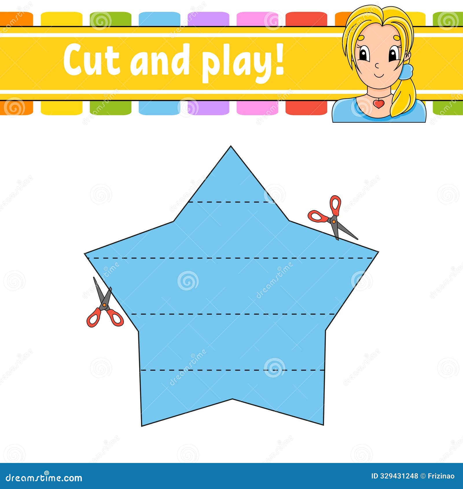 Cutting Practice Activites Triangle Shape Symbol Element For Preschool ...